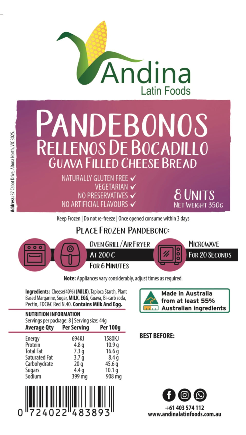 Guava filled Pandebonos (350g) – ANDINA LATIN FOODS
